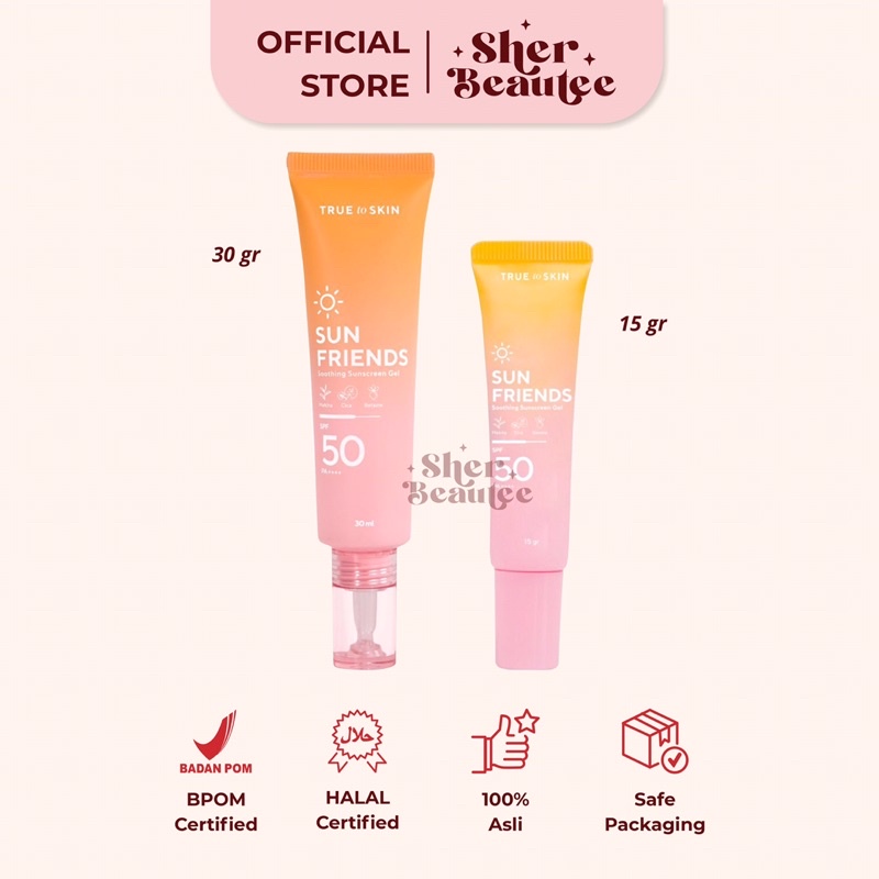 True To Skin Sunfriends Sunscreen Gel SPF 50 PA++++ | Lazada Indonesia