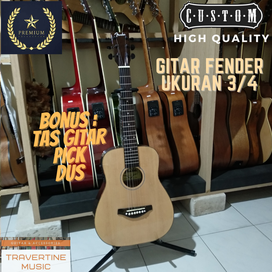 Gitar Akustik 3/4 Fender Senar String List Kerang BEST CUSTOM | Lazada ...
