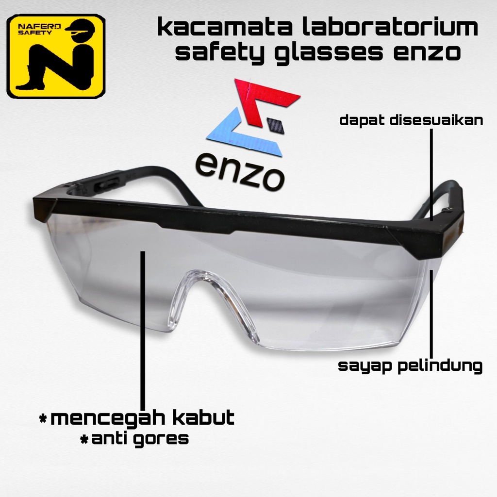 Kacamata Kerja Safety Las Gerinda Hitam Smoke dan Clear Tebal Enzo | Lazada Indonesia