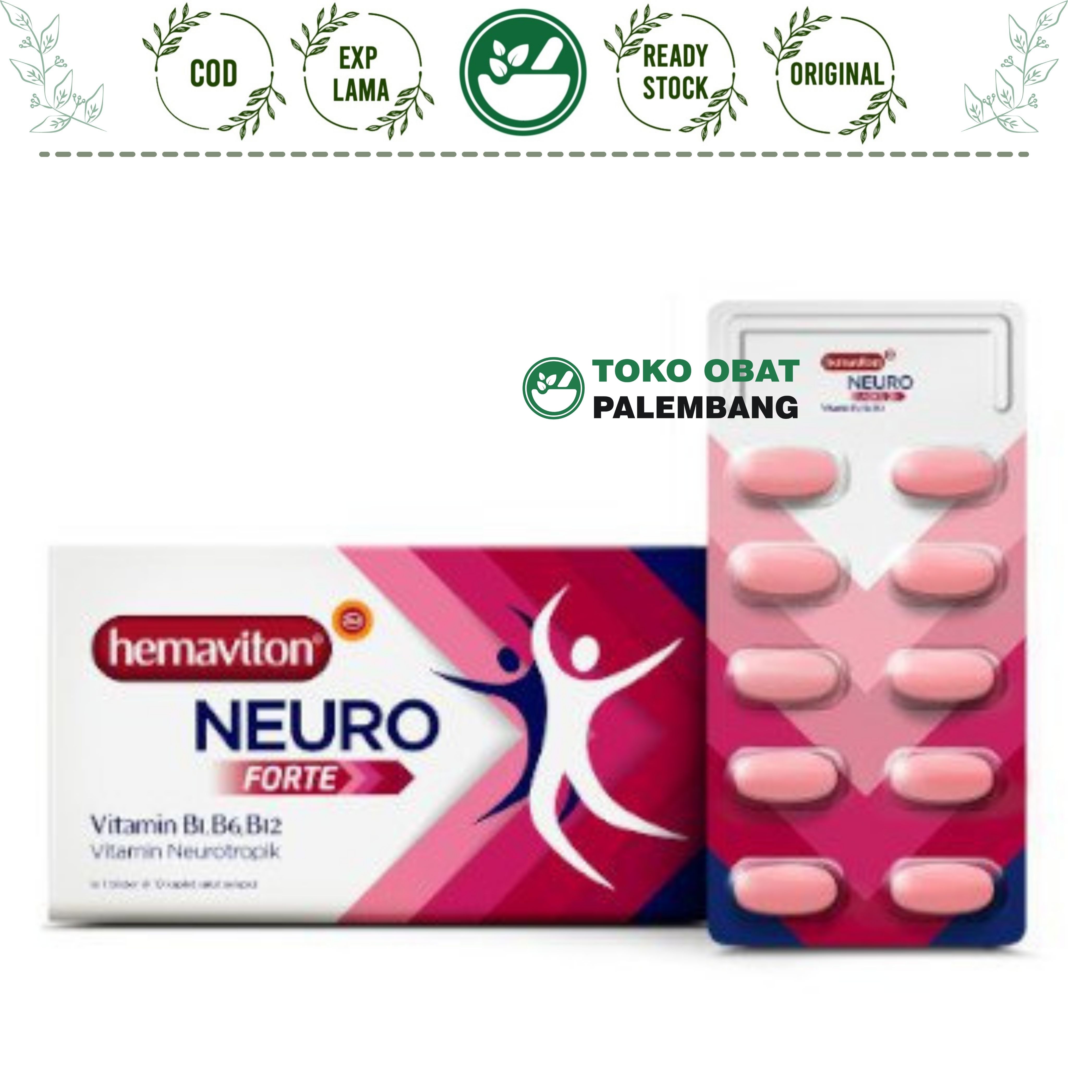HEMAVITON NEURO FORTE 10 KAPLET 1 STRIP VITAMIN B1 B6 B12 NEUROTROPIK ...