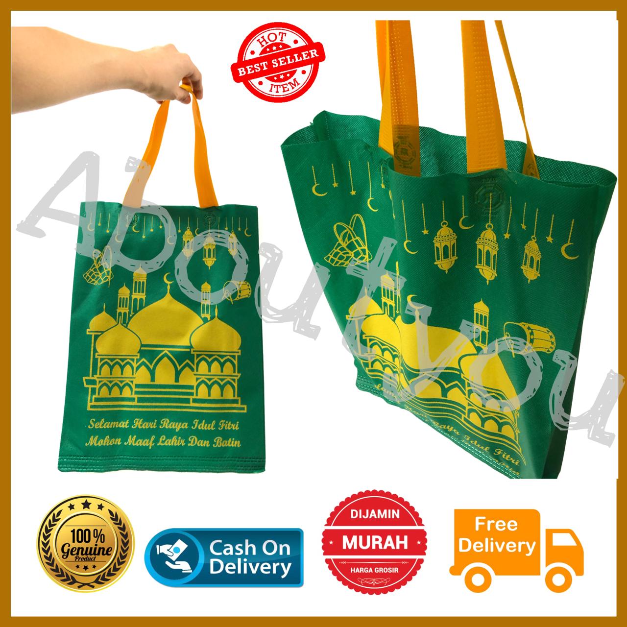 GROSIR 12 Tas Tenteng LEBARAN Tas Kain Parcel Kantong Bingkisan Idul ...