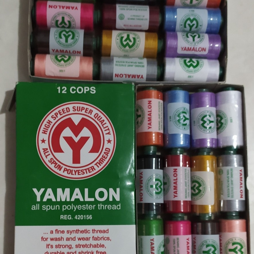 COD Benang Jahit Yamalon 40/2 500 yard isi 12pcs / benang jahit warna ...