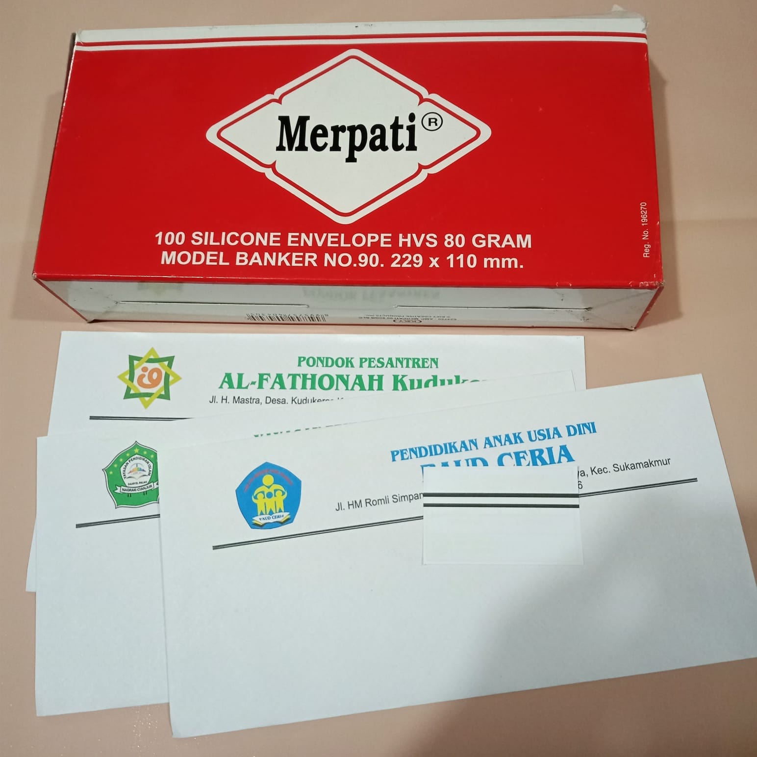 Amplop Surat / cetak KOP AMPLOP SURAT Lembaga Sekolah TK SD Paud PT ...