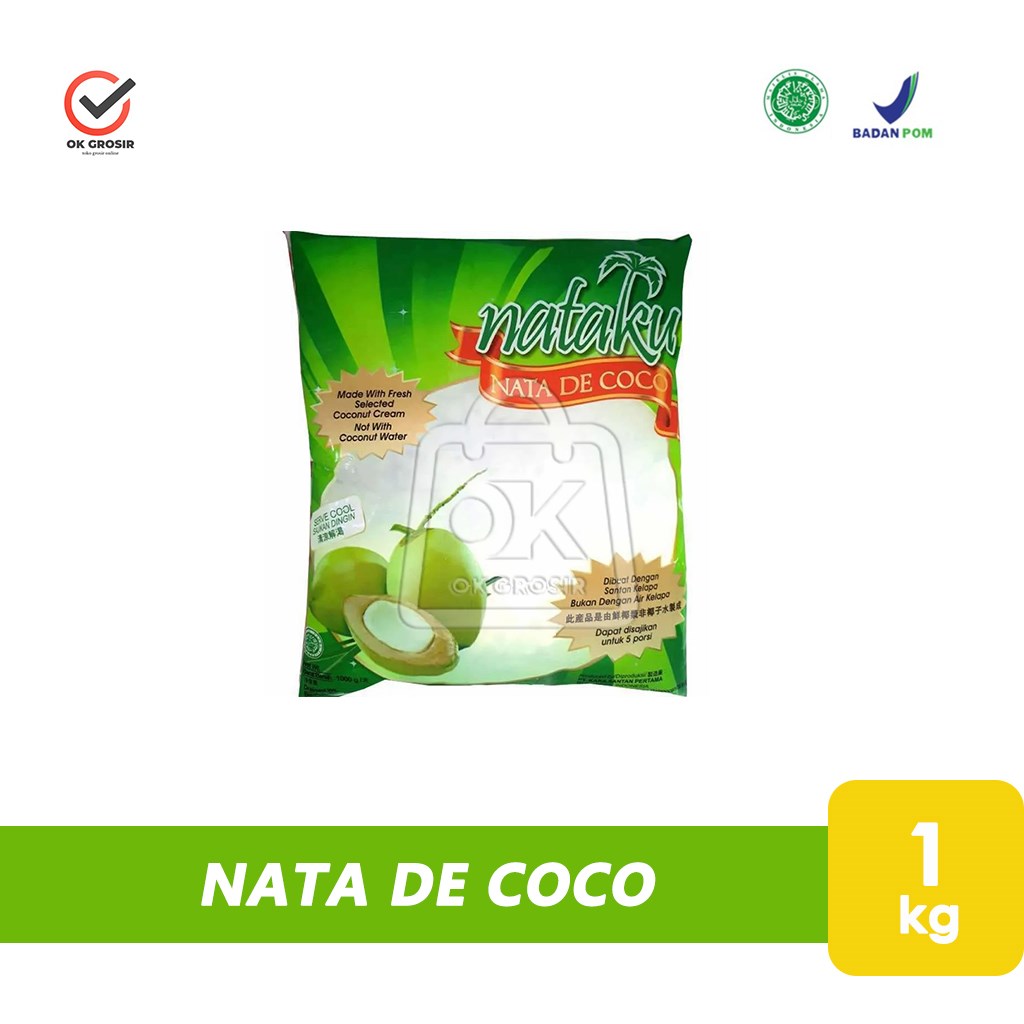 (Bag 1 kg) NATAKU Nata De Coco / Coconut Jelly Plain | Lazada Indonesia