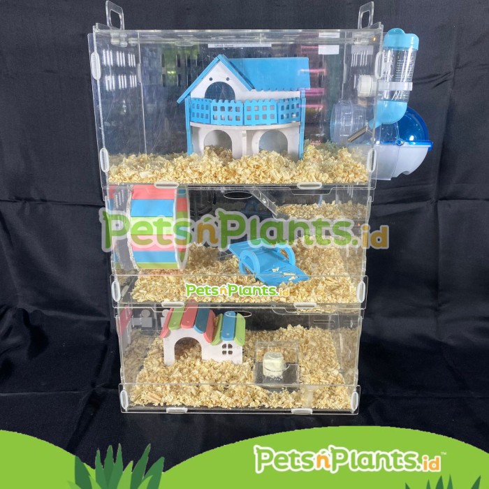 Kandang Hamster Premium Cage Akrilik Crystal Clear 3 Susun Import DIY ...
