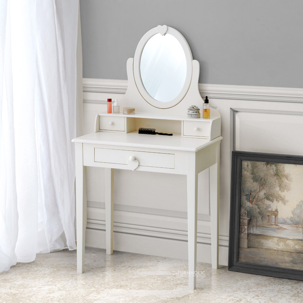 IFURNHOLIC Eva Vanity Table | Meja Rias Minimalis Putih | Meja Make Up ...