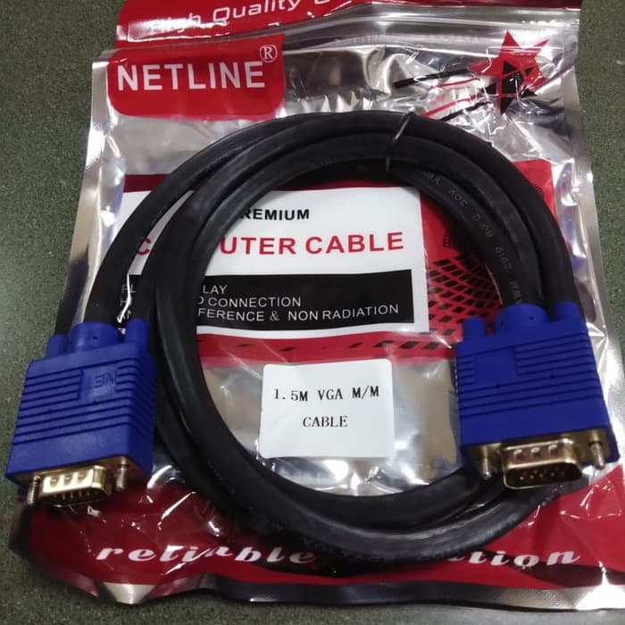 Kabel VGA 1.5 Meter HQ NETLINE Male Male | Lazada Indonesia