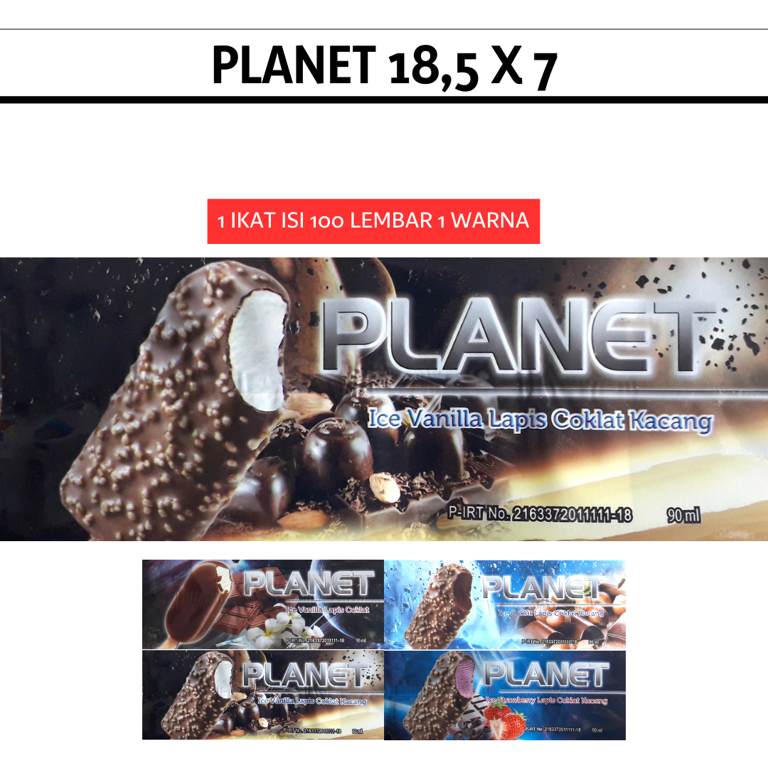KERTAS KEMASAN ES KRIM - DISTRIBUTOR KEMASAN ICE CREAM PLANET (PLANET) | Lazada Indonesia