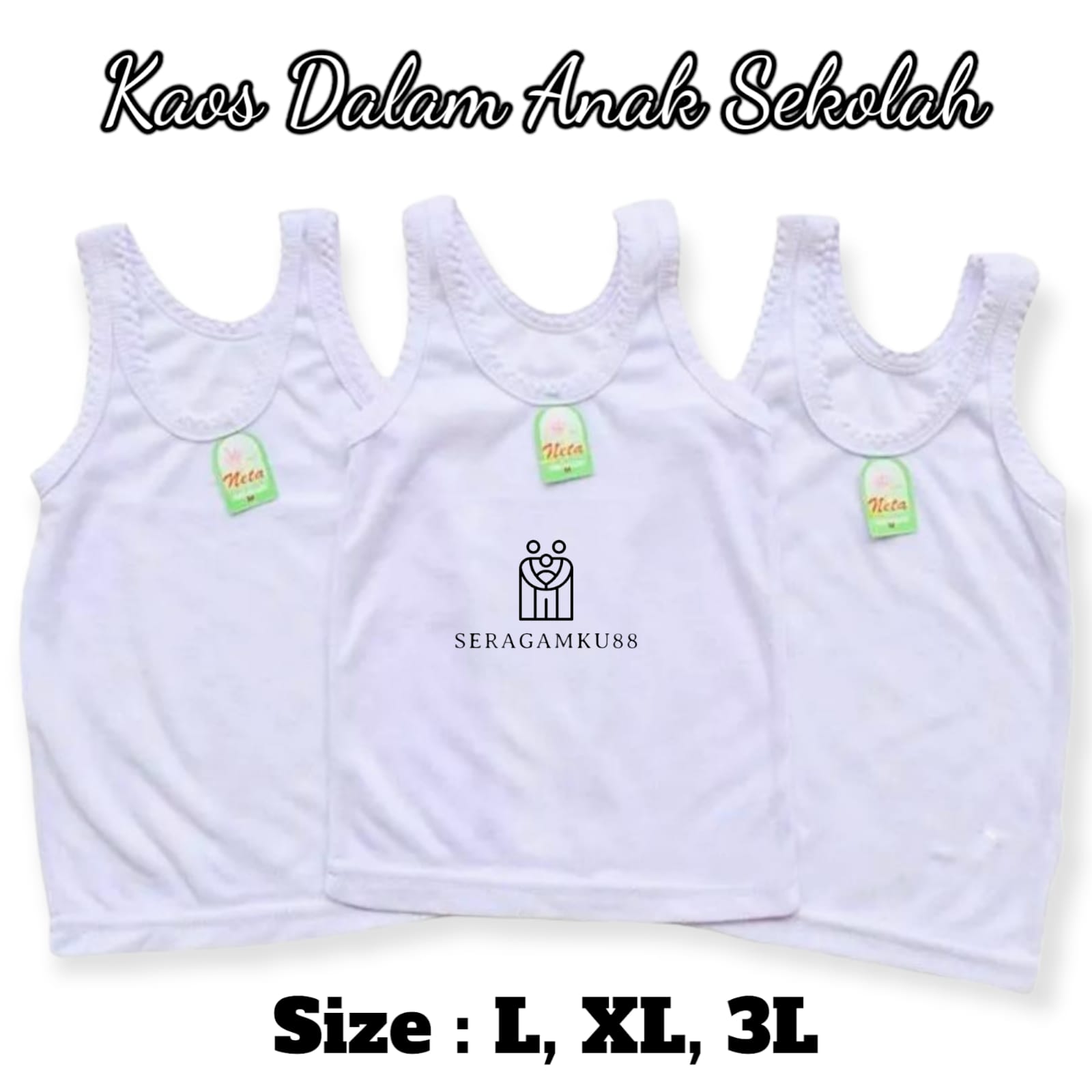 Kaos Dalam Anak Sekolah / Singlet Anak Sekolah TK SD SMP Unisex ...