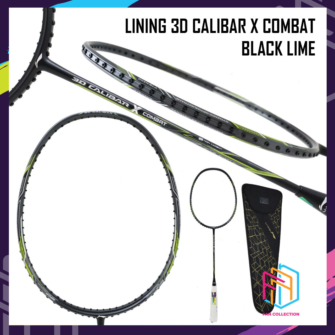 LINING 3D CALIBAR X COMBAT RAKET BADMINTON ORIGINAL | Lazada Indonesia