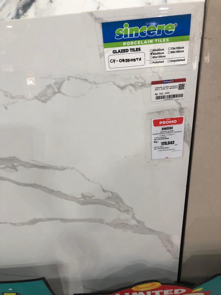 SINCERE GLAZED 80x80CM/DUS=1.92M2 CF-OB9909TA | Lazada Indonesia