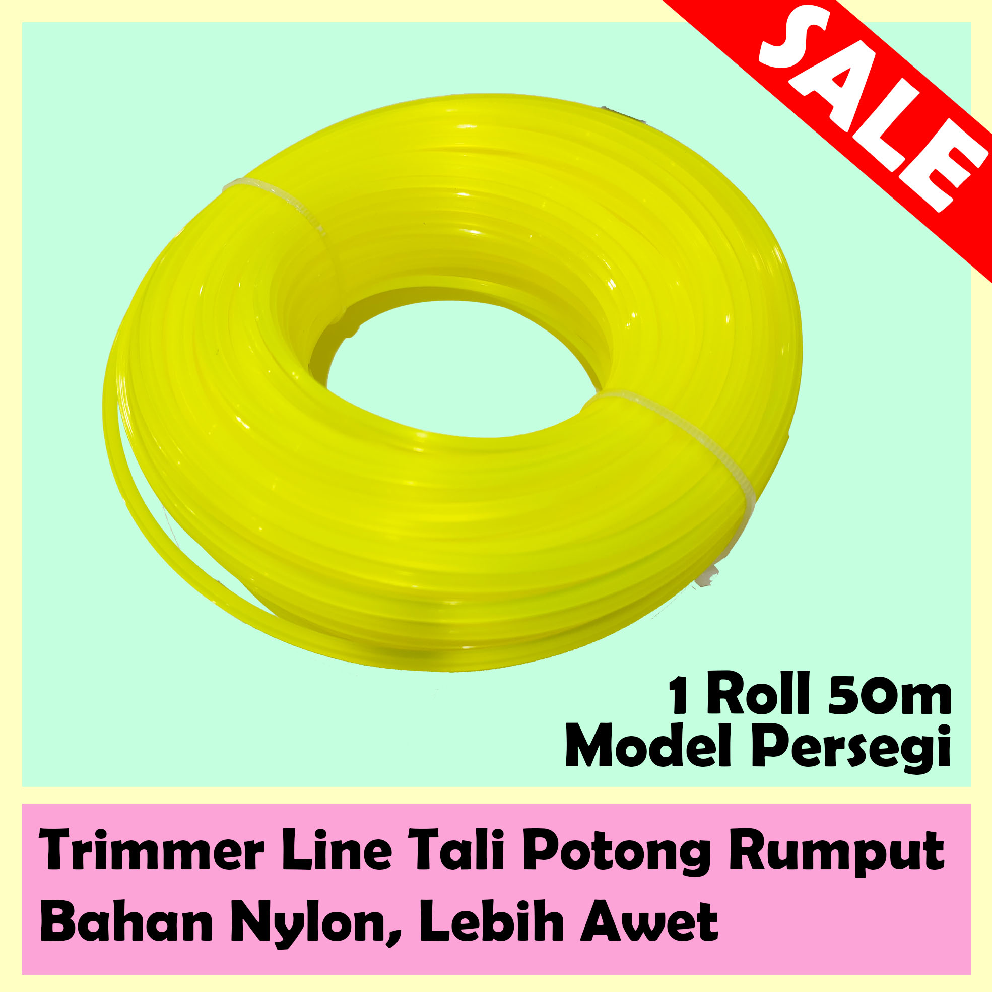 Tali / Senar Potong Rumput Model Persegi Panjang 50 meter / Roll ...