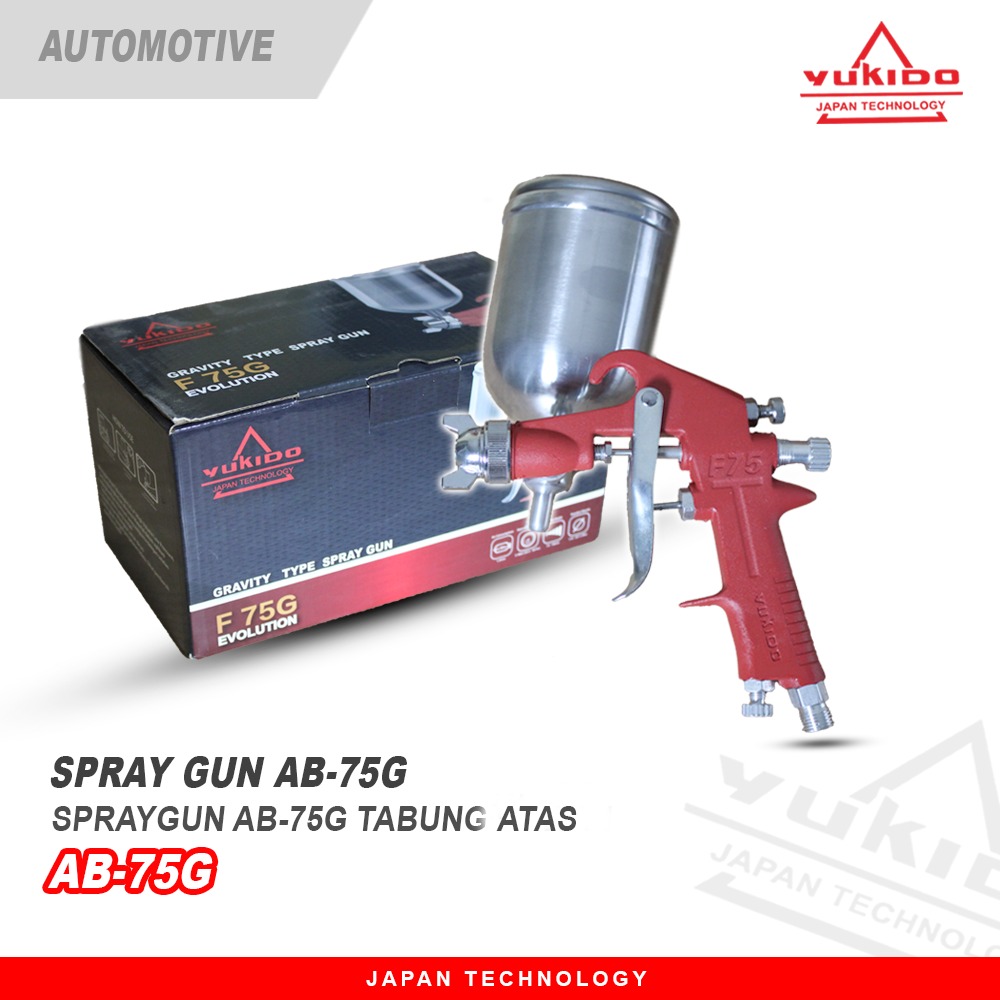 Spray Gun Spet Alat Semprot Cat Angin Kompresor Tabung bawah F75S ...