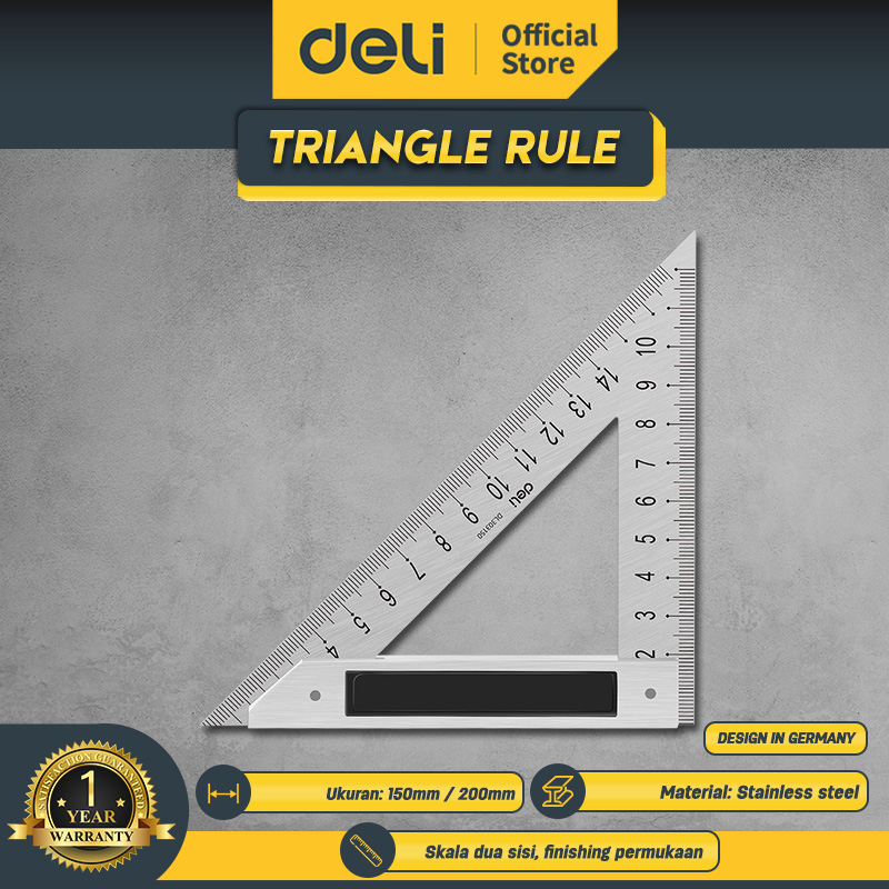 Deli Penggaris Segitiga Siku Besi Tukang / Triangle Ruler EDL303XXX ...