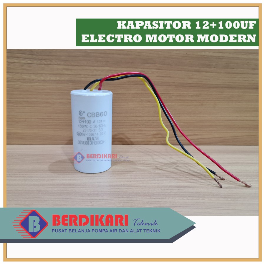 Capasitor Kapasitor Elektromotor Dinamo MODERN 12 + 100 UF ORIGINAL ...