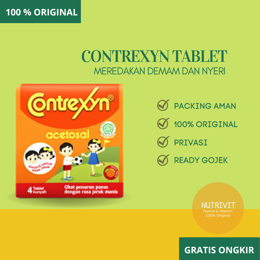 Contrexyn Tablet PER STRIP Acetosal Obat Penurun Panas Anak | Lazada ...