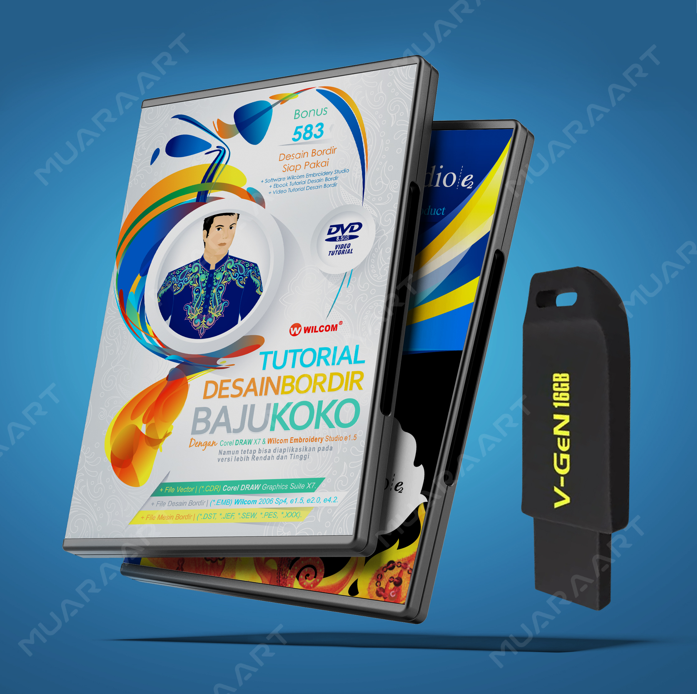 DVD Bundle dan FLASHDISK Tutorial Desain Bordir Baju Koko Dengan Wilcom ...
