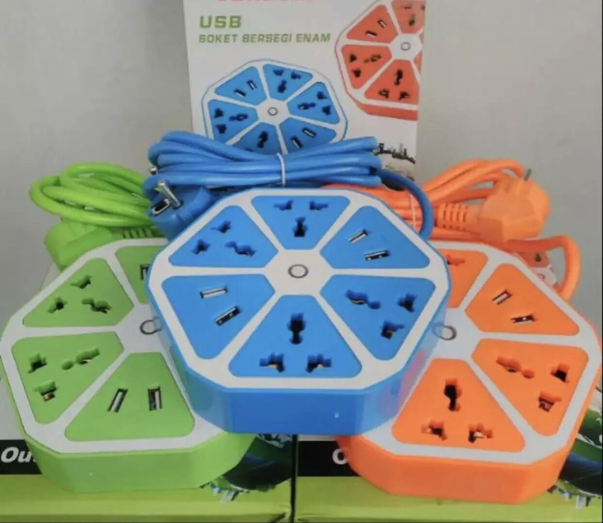 colokan usb stop kontak bersegi enam 4 usb hexagon vanstar TERSEDIA ...