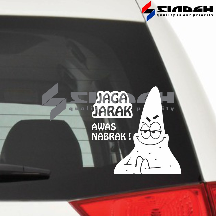 CUTTING STICKER MOBIL PATRICK STAR JAGA JARAK STIKER AWAS NABRAK KEREN ...
