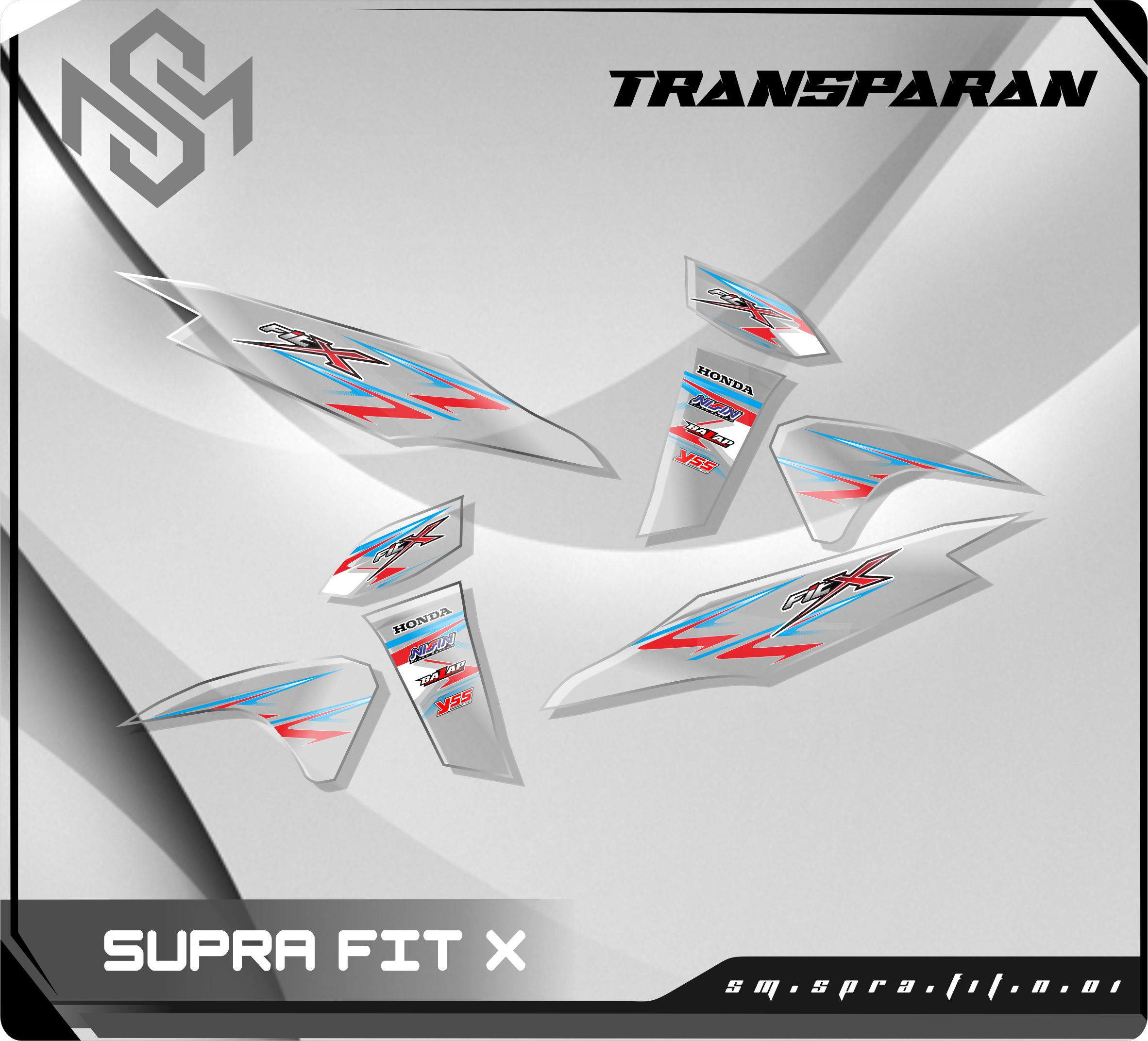 Stiker Striping Decal Transparan SUPRA FIT NEW - Sticker Honda Supra ...
