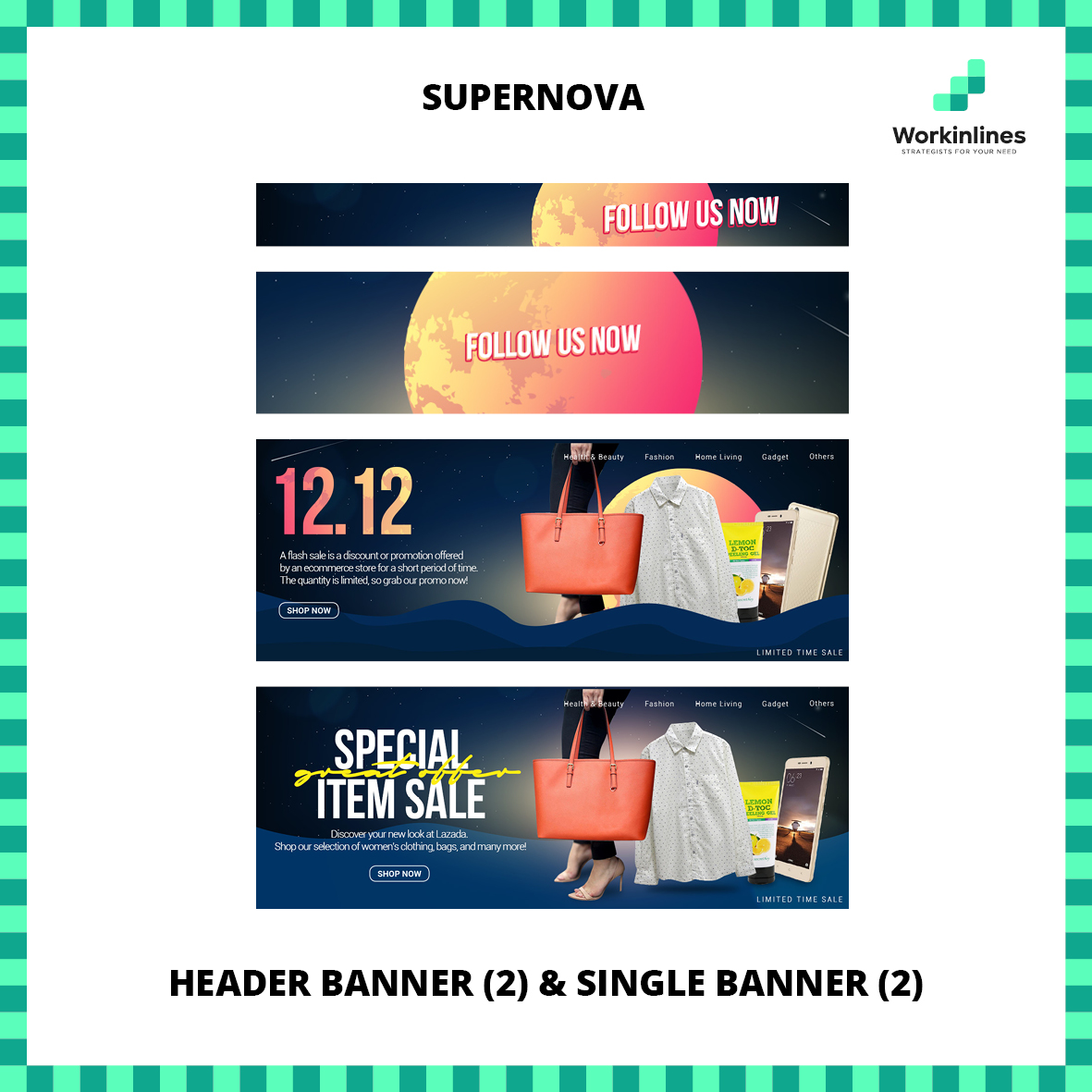 WORKINLINES - Special 12.12 - Supernova - 4 Set Banners (Header ...