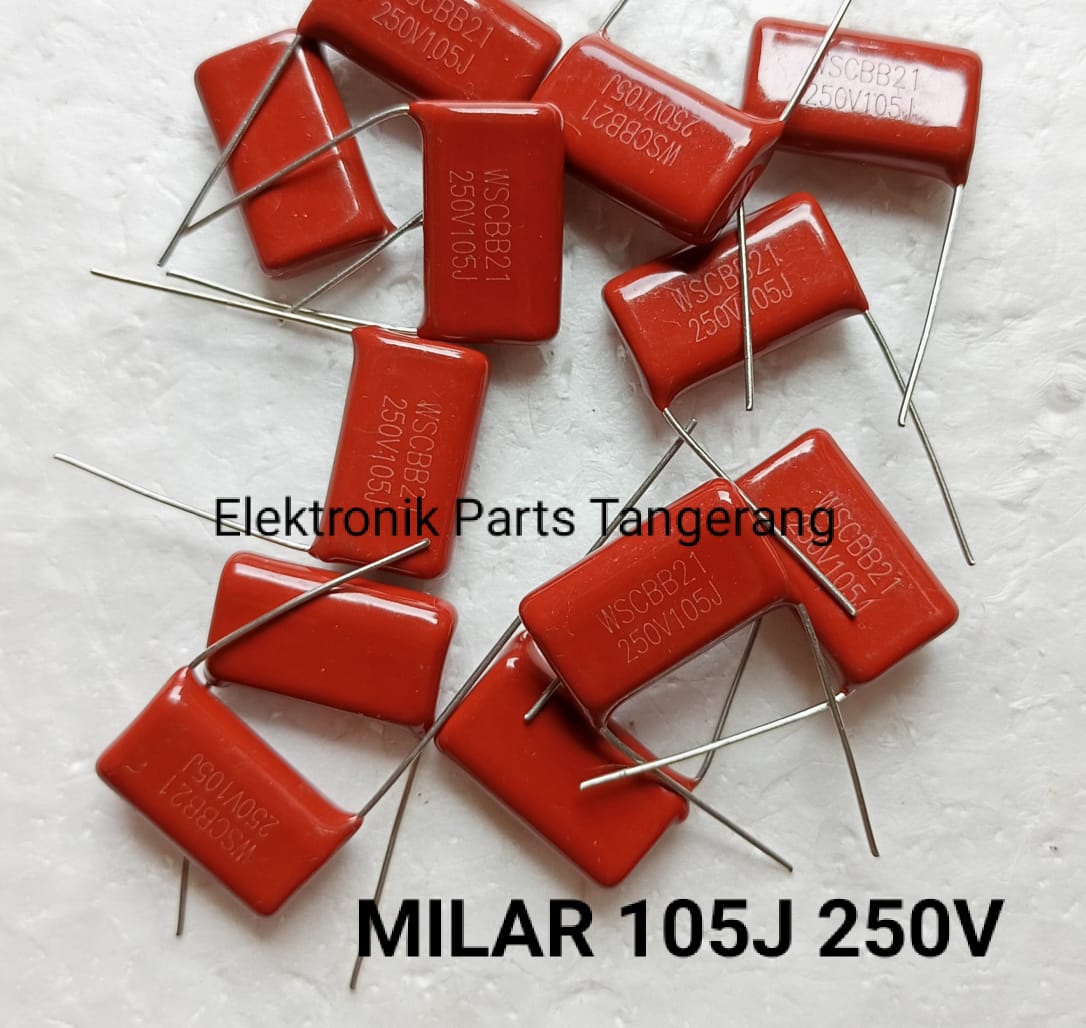 CAPACITOR MILAR 105J 250V MILAR 105 J 1UF BQ MYLAR 105J 250V KAPASITOR ...