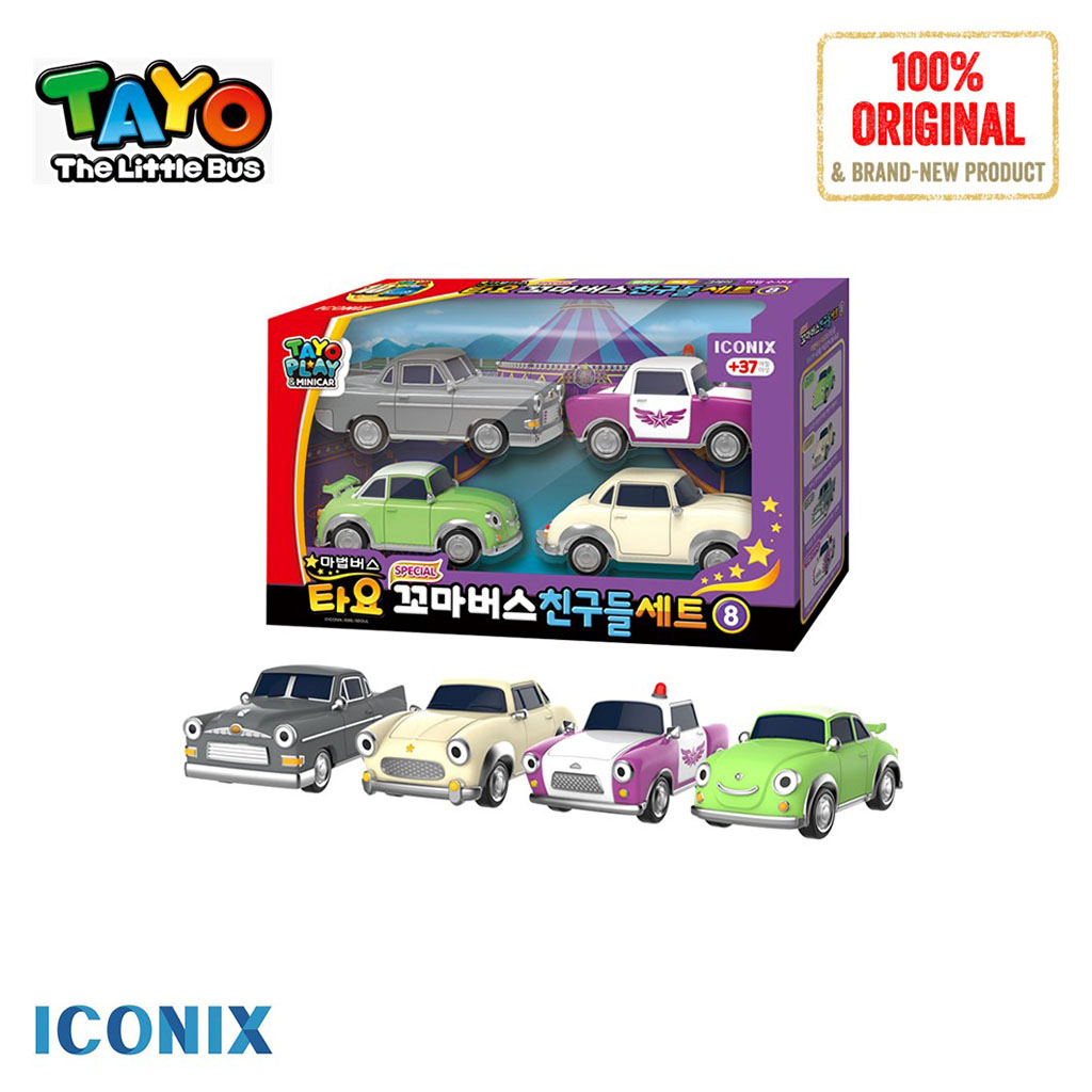Iconix Tayo The Little Bus 4 Style Mini Cars #7 TYT120011 Bud Melody Grey Wizard Police Car ...