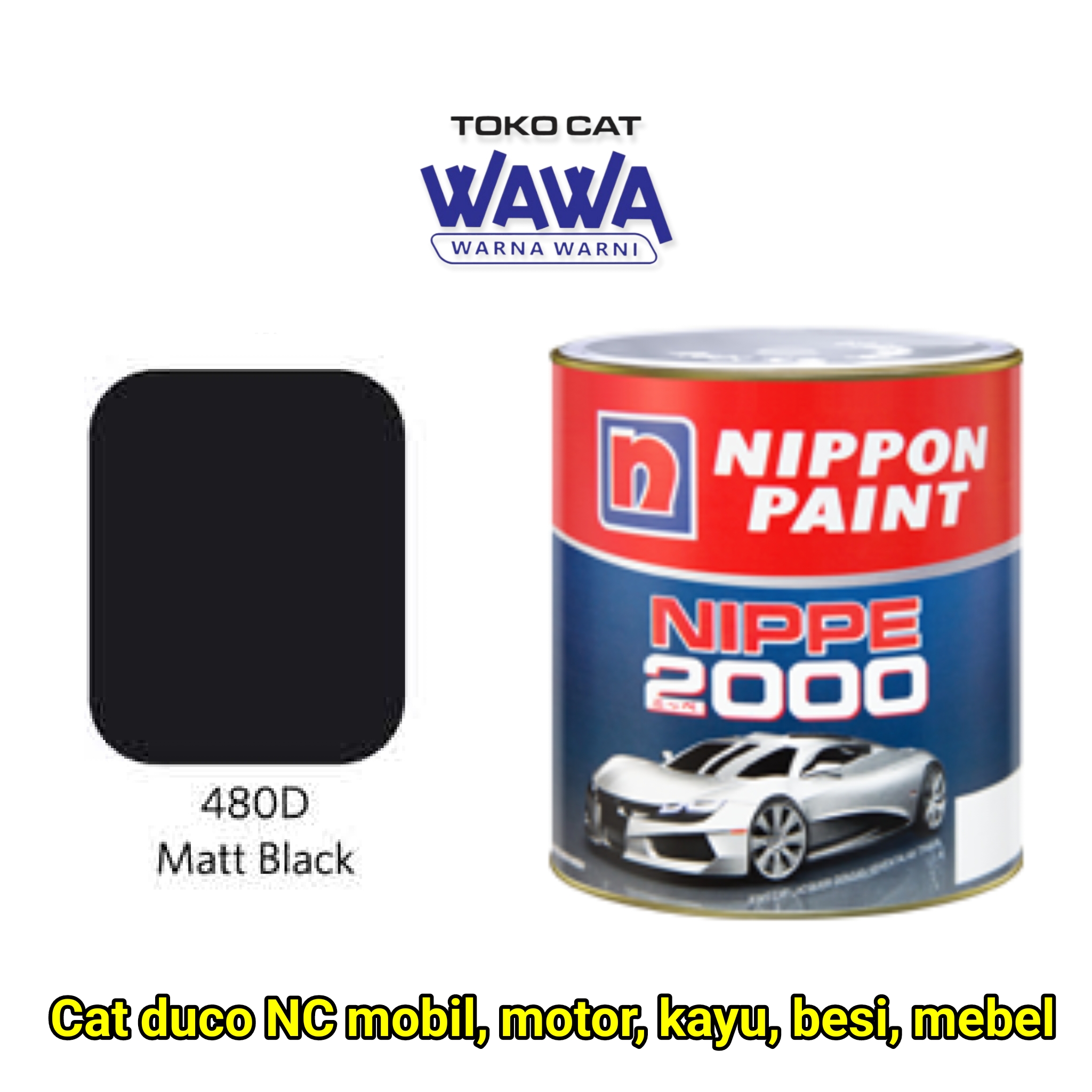 cat duco nippe 2000 Matt Black 480D hitam dop 1kg/ecer repack | Lazada ...