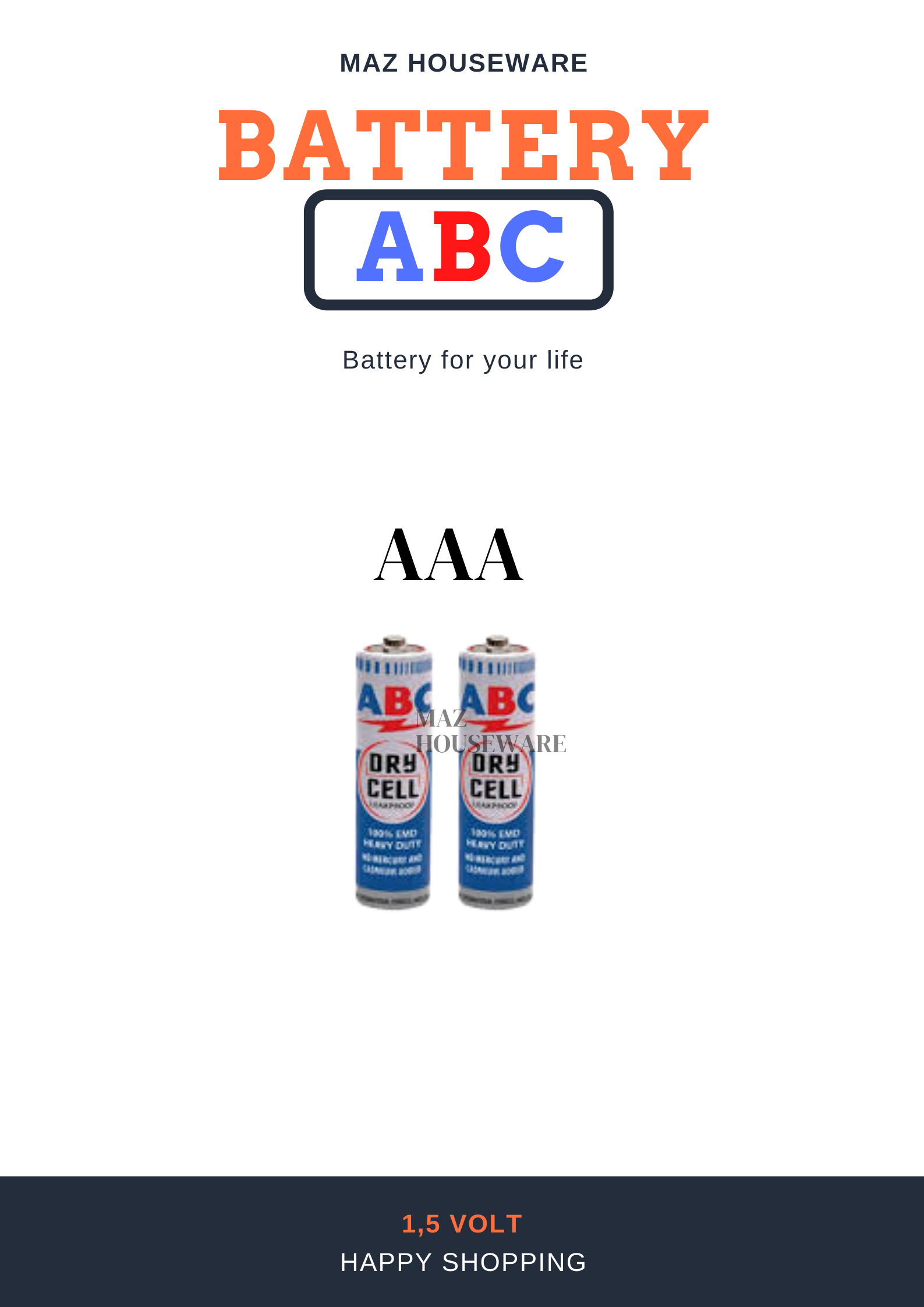 Baterai / Battery ABC Alkaline AA (A2), AAA (A3), C , D ukuran (1,5v ...
