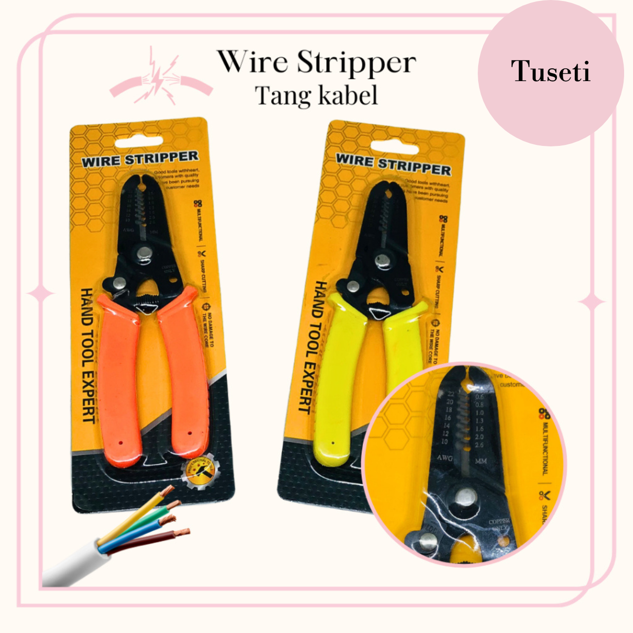 Wire Stripper Tang Potong Kupas Kabel Listrik Multifungsi Tang Kabel ...
