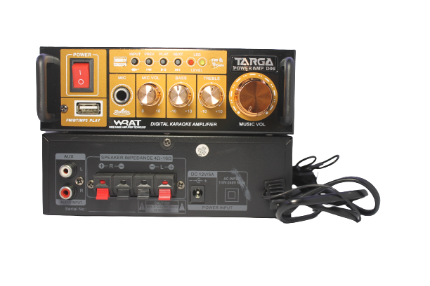 POWER AMPLIFIER TARGA D06 BLUETOOTH STREO KARAOKE MP3 PLAYER RADIO ...