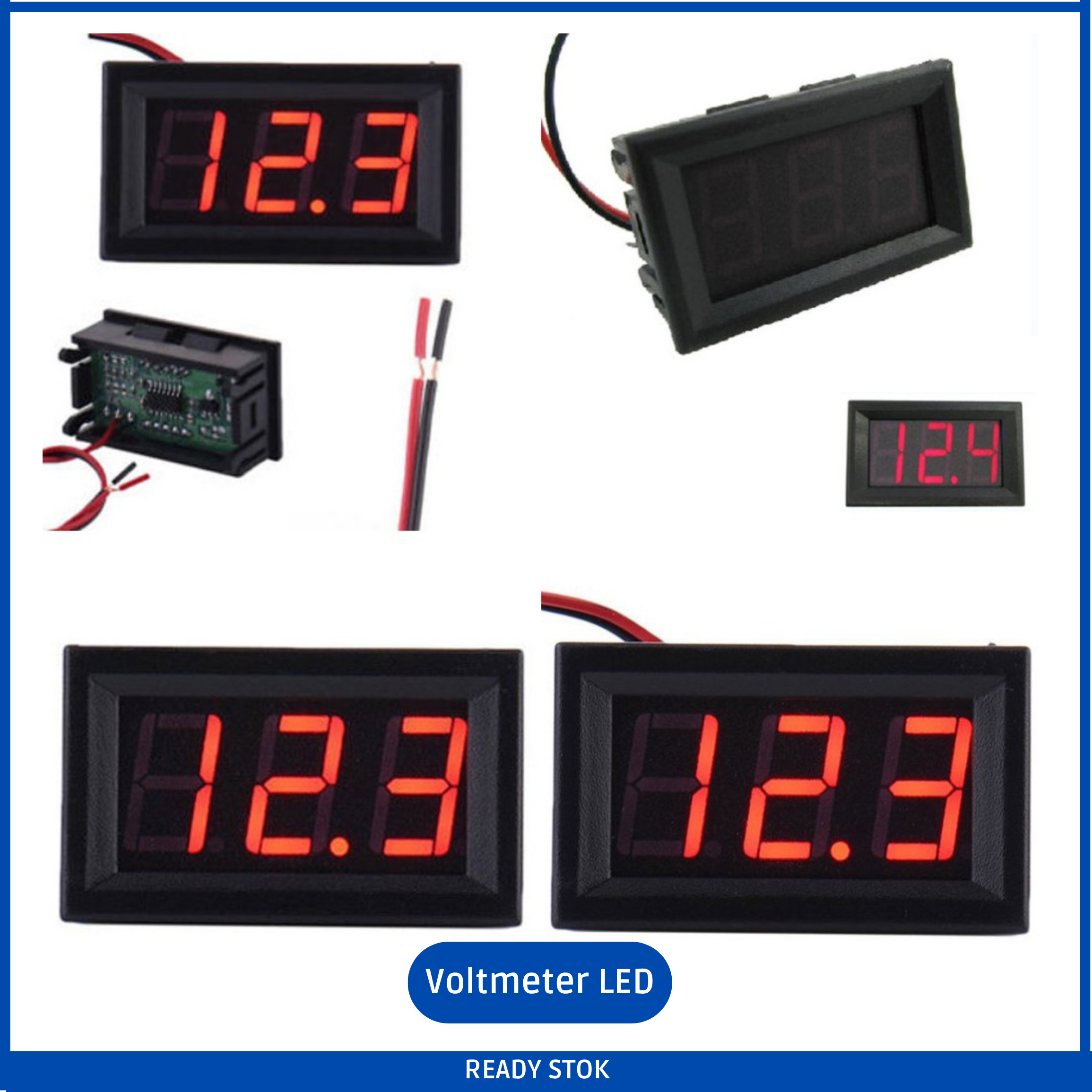 (PROMO) Pengukur Tegangan Listrik Voltmeter LED Display - 123 ...