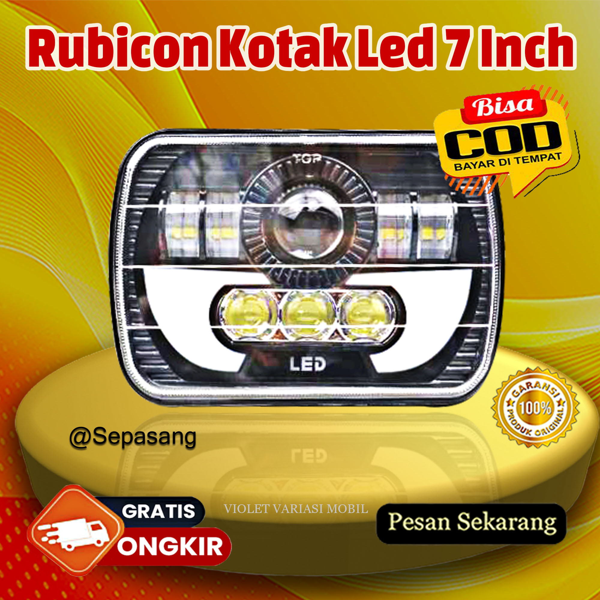 Lampu Led Rubicon Kotak 7 Inci Original | Lazada Indonesia