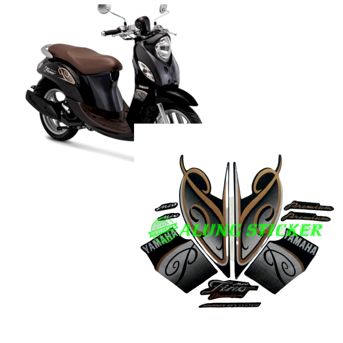 STIKER STRIPING LIS LES BODY MOTOR YAMAHA FINO PREMIUM TAHUN 2019 WARNA ...