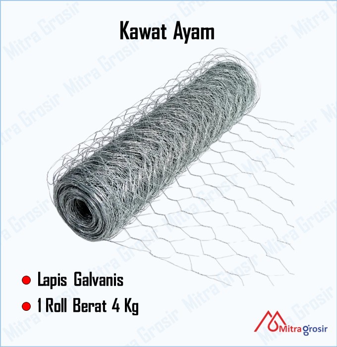 Kawat Ayam / Kawat Loket Cor Chicken Wire Mesh Panjang 1/2 Inch 4 Kg ...
