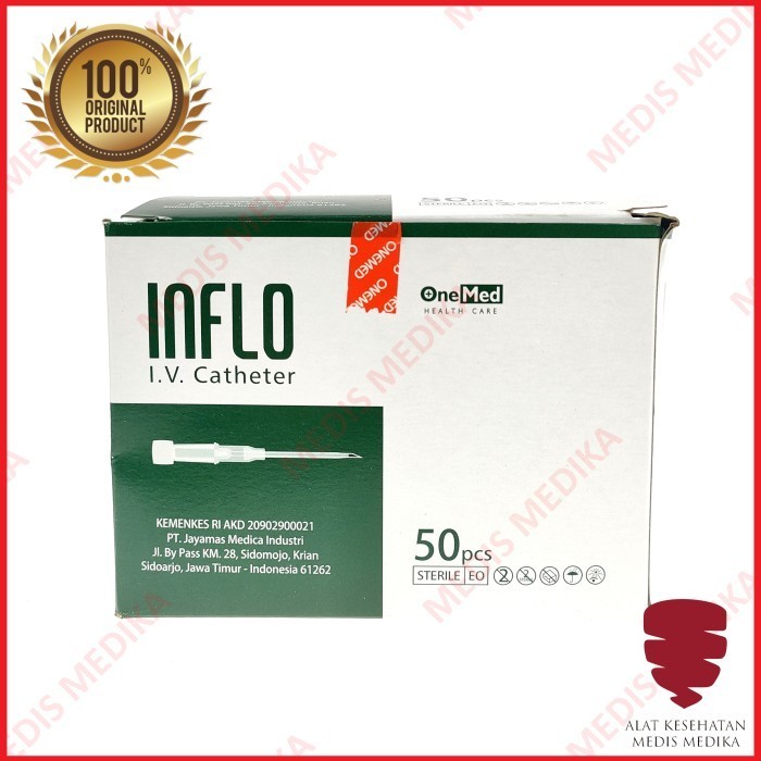IV Catheter 20G x 32mm Onemed Surflo Jarum Infus Abocath Cateter 1 Box ...