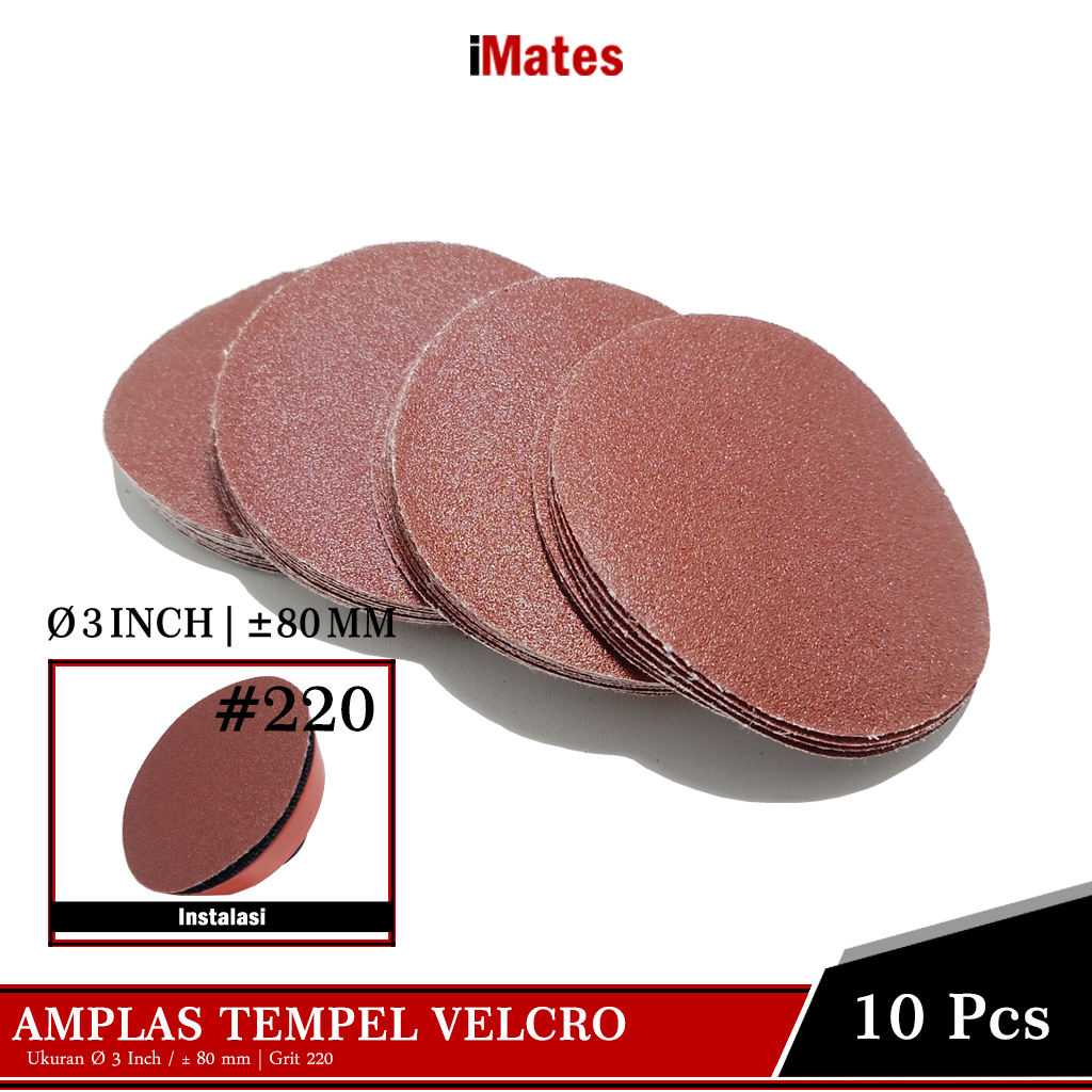 Amplas Tempel Velcro Bulat 3 Inch 80 mm Grit 220 10 Pcs | Lazada Indonesia