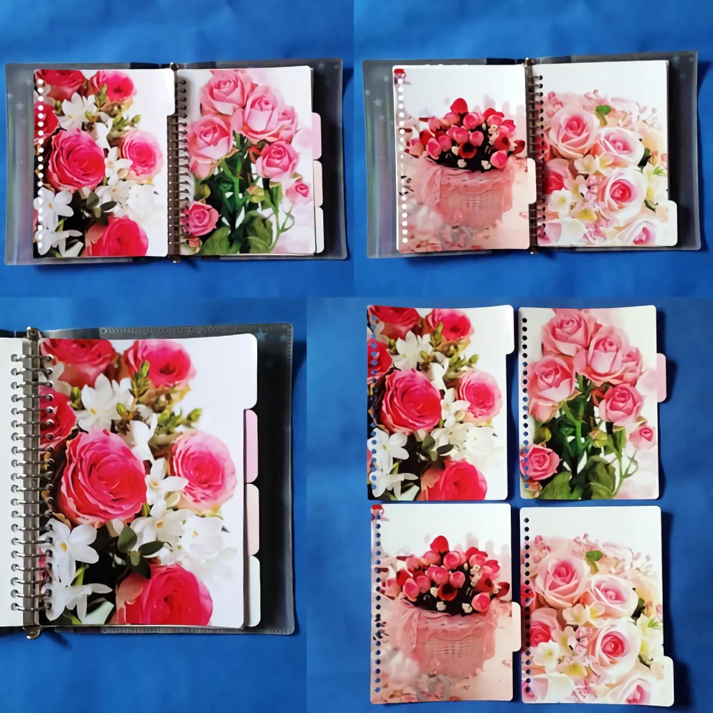 Pembatas Binder Samping Bunga Mawar Bouquet 20 Ring A5 1 Set 4 Lembar ...