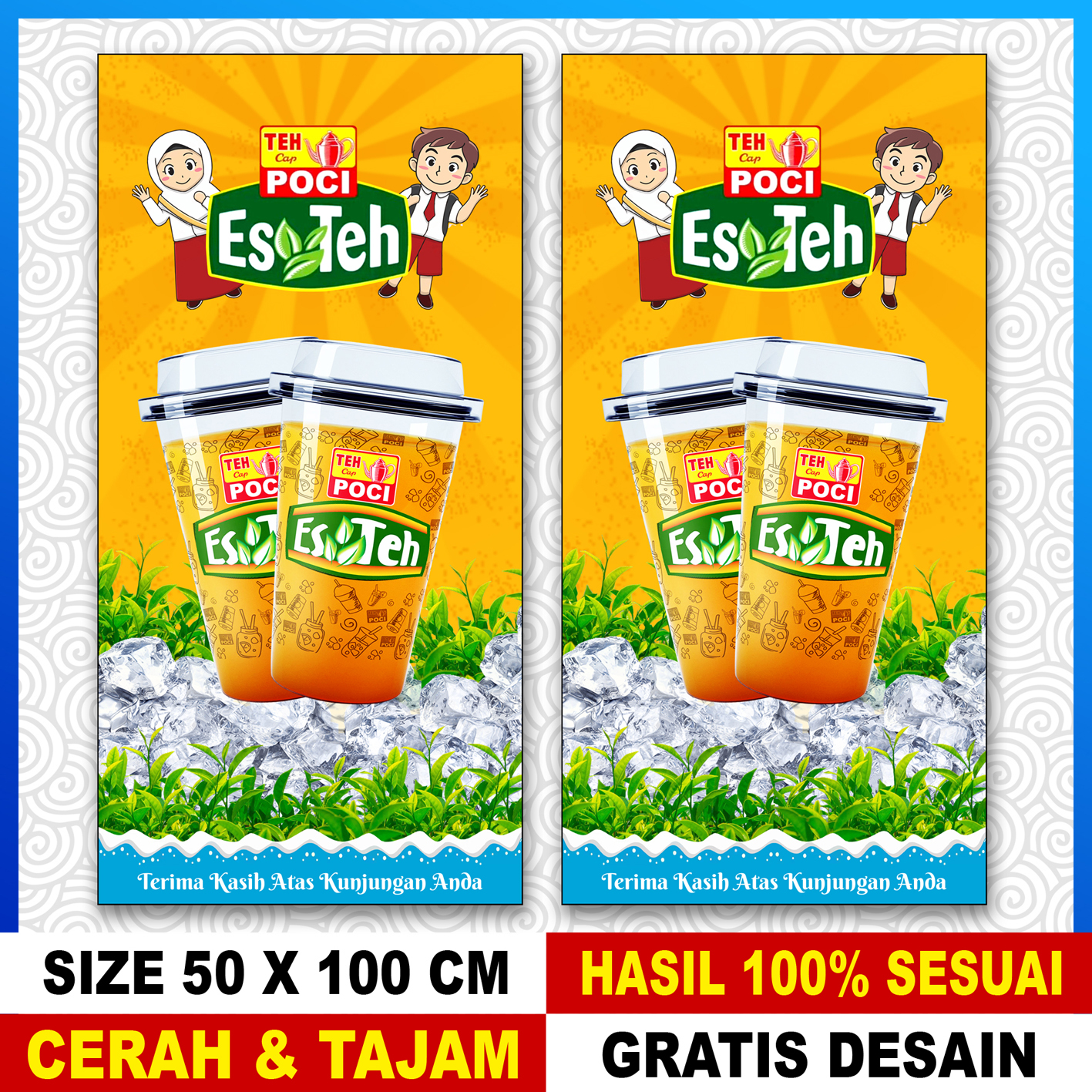 BANNER SPANDUK BACKDROP TEH POCI / BANNER ES TEH JUMBO | Lazada Indonesia