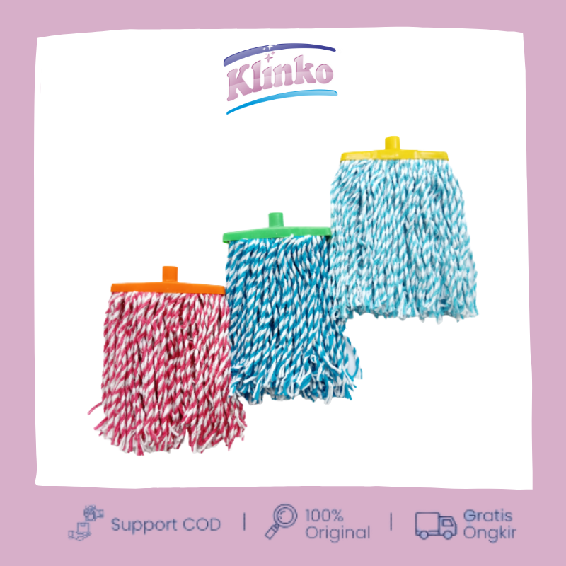 Klinko - ALAT PEL LANTAI MOP cotton SUPER SERAP AIR Dua Warna Mop ...