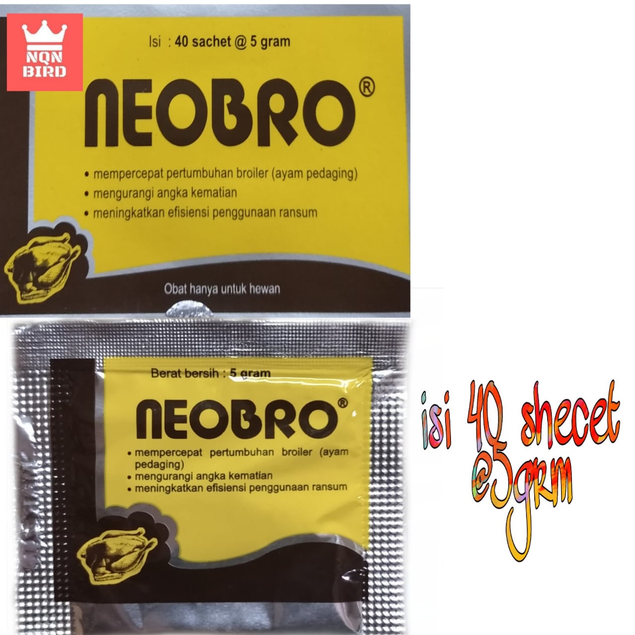 Neobro 1 box isi 40 Shecet Vitamin Ayam pedaging | Lazada Indonesia