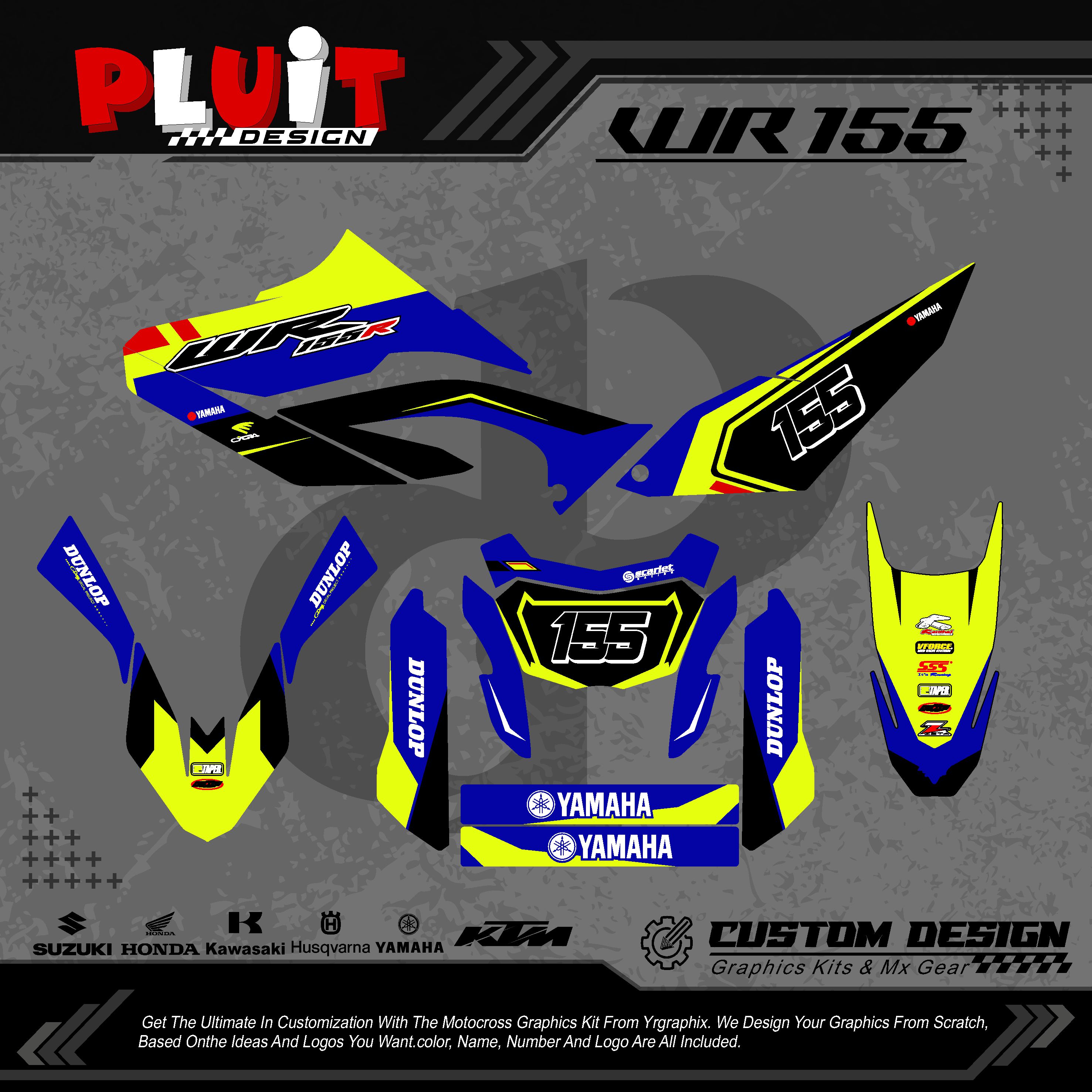 Decal Stiker Yamaha WR 155 Grafis Sticker Motocross Supermoto Full Body ...