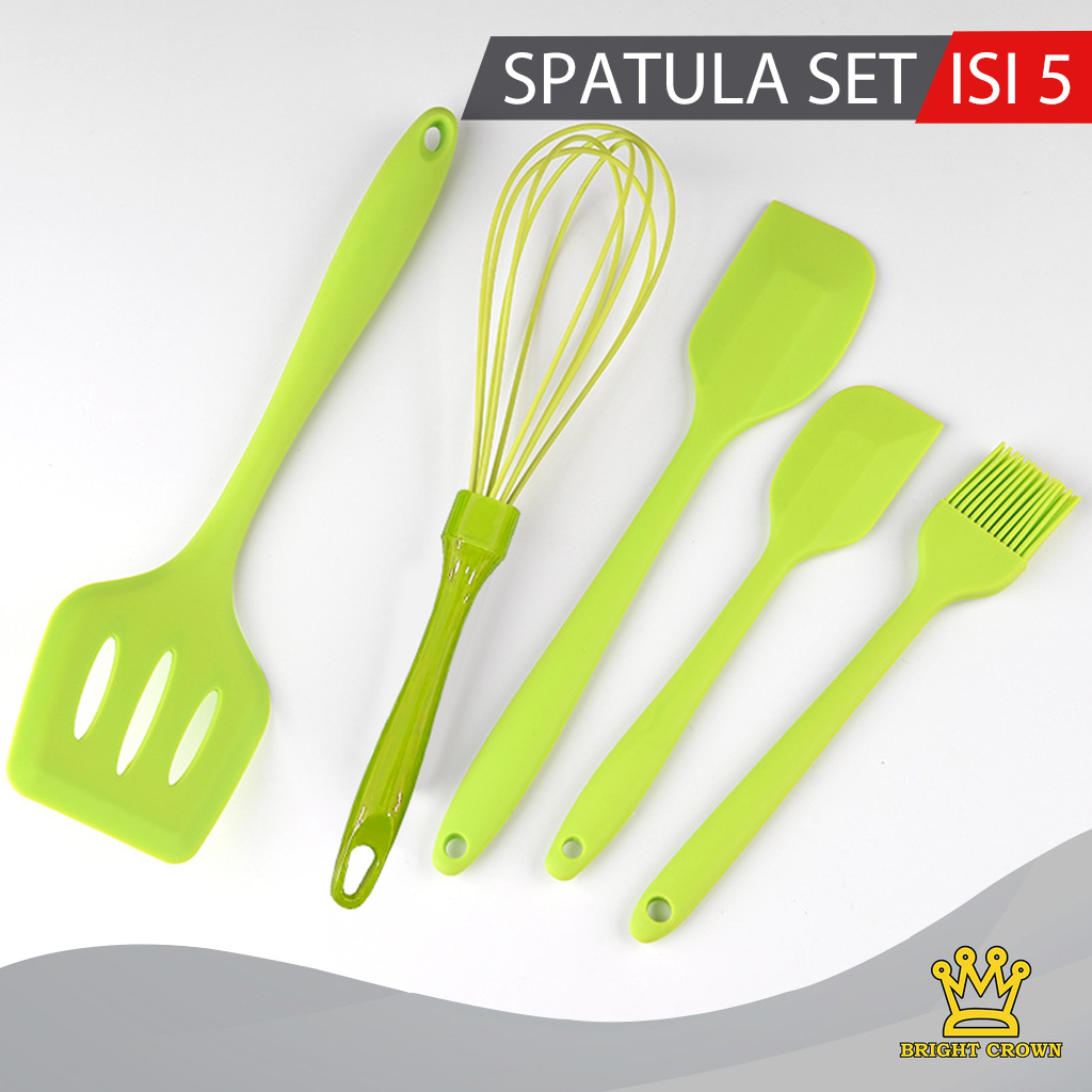 Kitchen Set 5in1 Spatula Masker | Alat Dapur Spatula Silikon Tahan ...