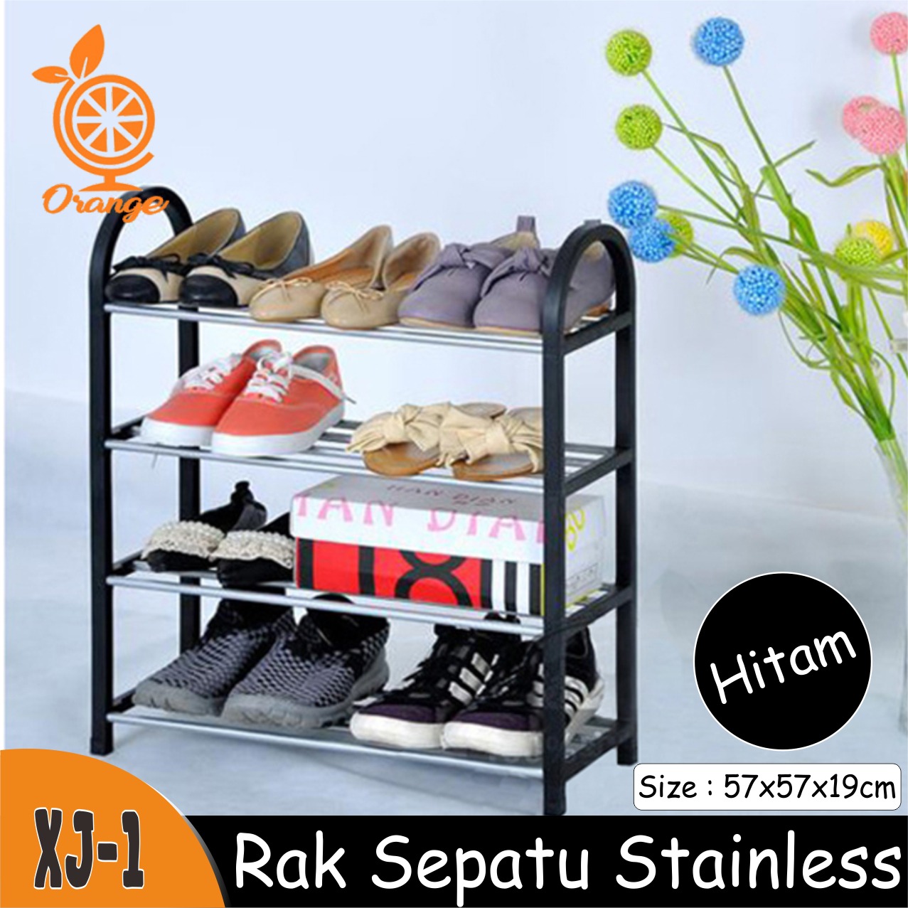 Rak Sepatu Sendal Serbaguna Rak Portable Storage Organizer 4 Susun ...