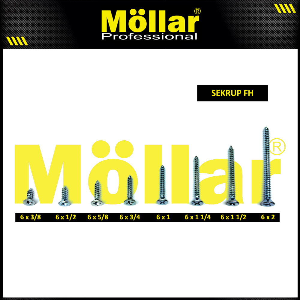 Mollar 93-050 Couplers FH 6x1-1/2 Bolt Screw Tapping Screw 100 Pcs ...