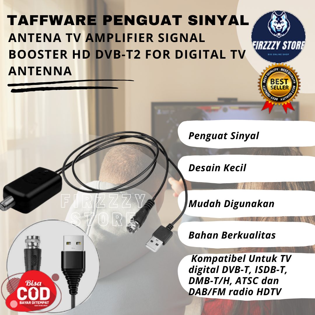Penguat Sinyal Antena TV Amplifier Signal Booster HD DVB-T2 for Digital ...