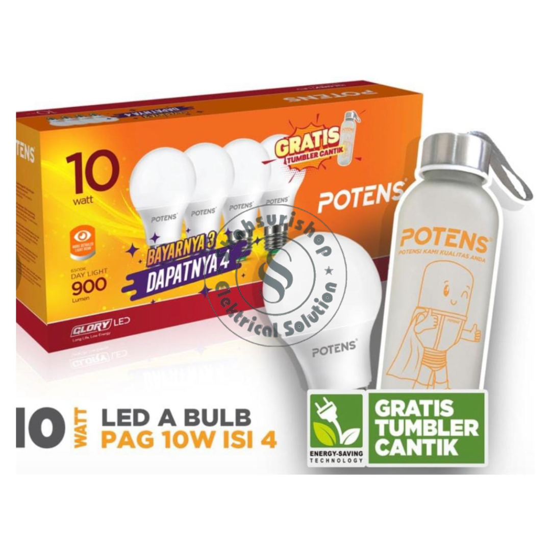POTENS PAKET LAMPU LED 10 WAT E27 BELI 3 GRATIS 1 PUTIH | Lazada Indonesia
