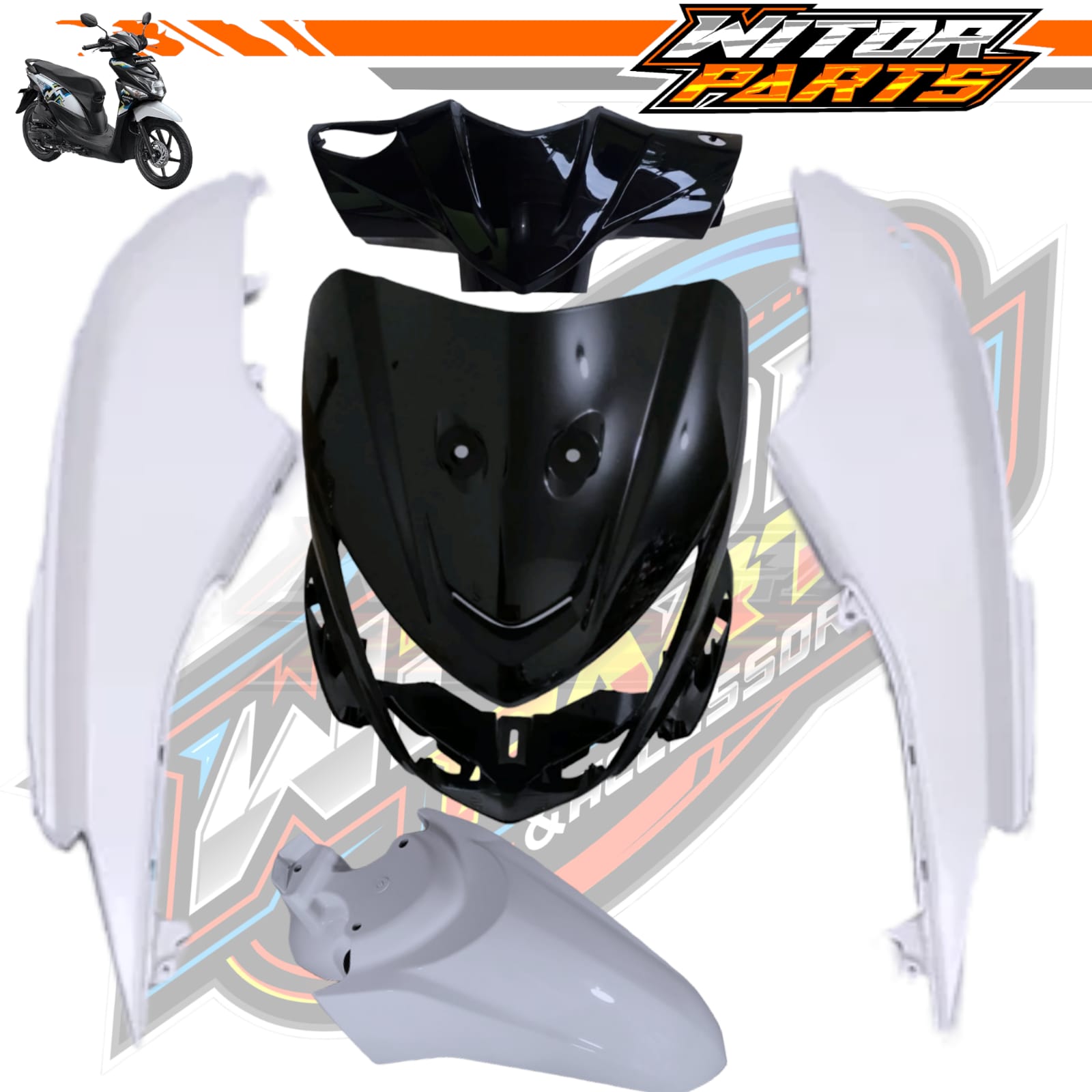 Full Body Halus Honda Beat Pop Hitam Putih / Full Bodi Halus Honda Beat ...