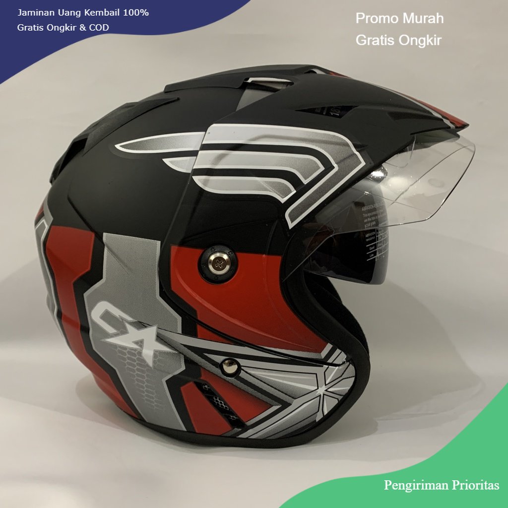 Helm Motor JPX 7 Captain America Avengers Helm Motor Dua Kaca - Double ...