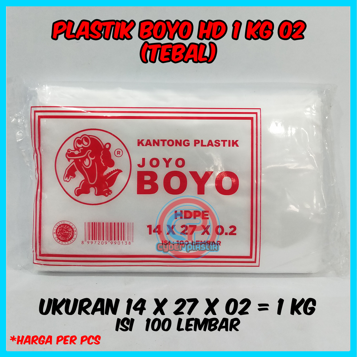 Plastik Boyo HD 1 kg 02 ukuran 14 x 27 x 02 isi 100 lembar | Lazada Indonesia